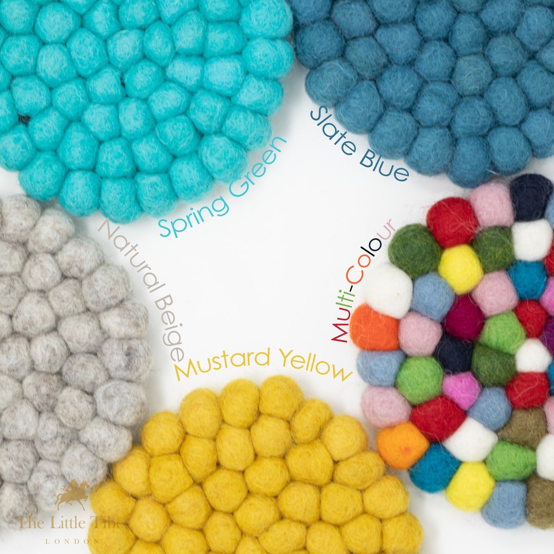 Felted Wool Coasters - Singing Bowl Mat/cushion/coasters - Reversible ...