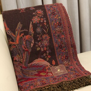 Tree of Life Boiled Wool Blanket Orange Pure Wool Throw Blanket With ...