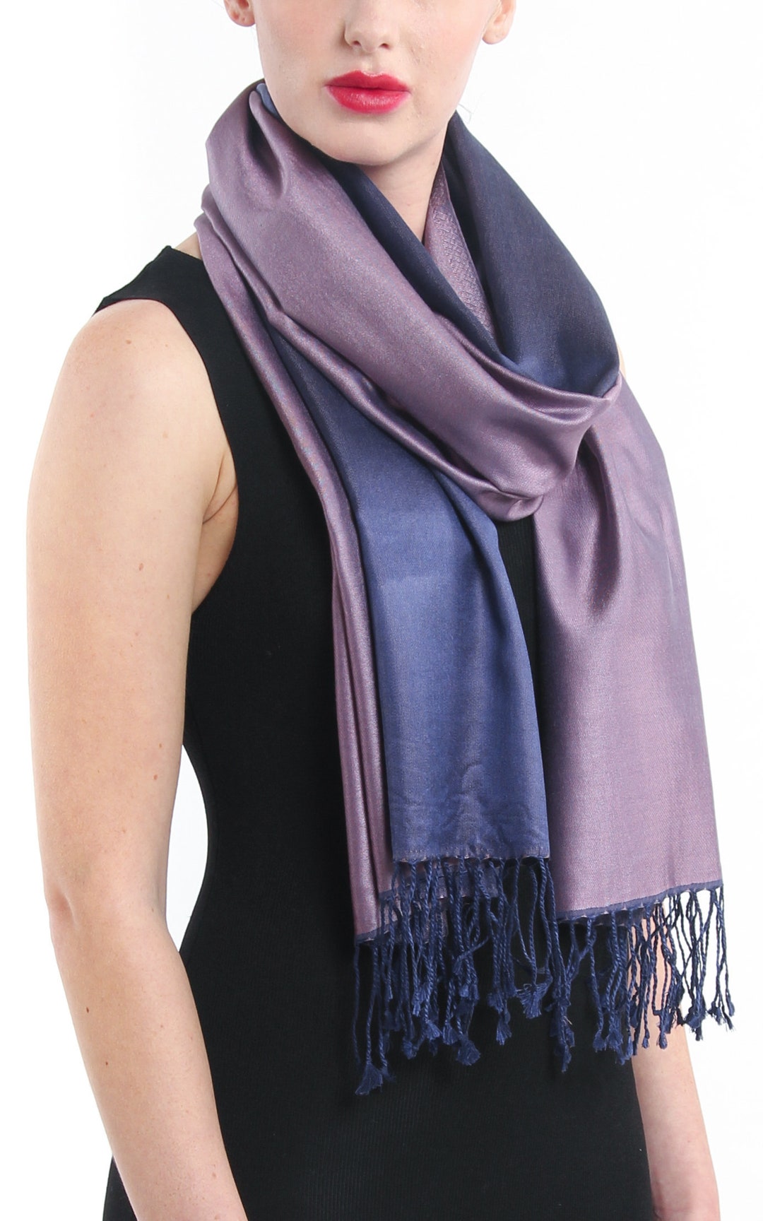 Purple & Aqua Blue Silk Scarf Travel Accessories - 100% Pure Silk Scarf ...
