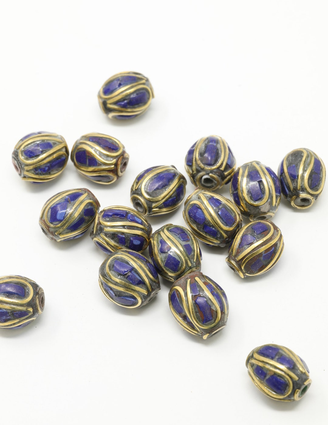 Lapis Lazuli Inlaid Beads for Diy Jewellery Making Tibetan Beads Diy ...