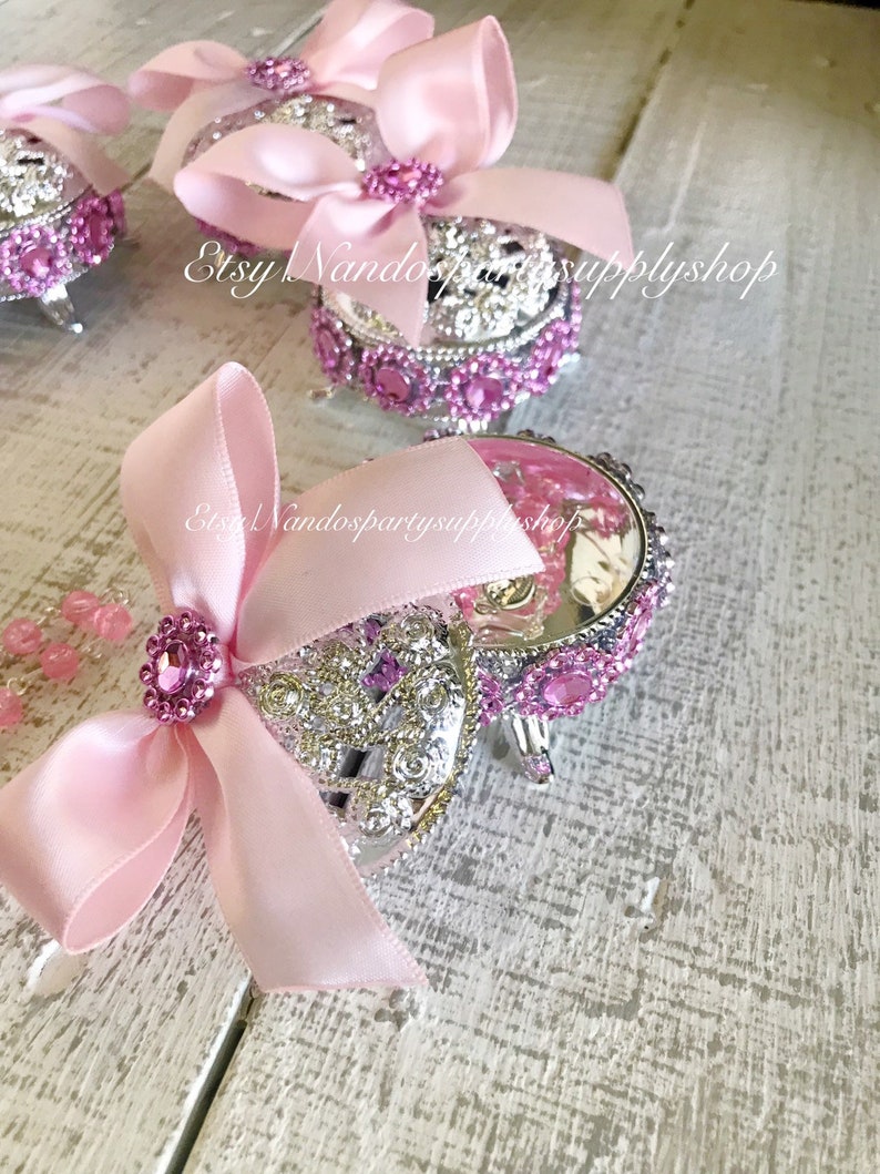 12 Baptism Favors Boxes With Mini Rosaries- Girl Baptism Favors- Girl ...