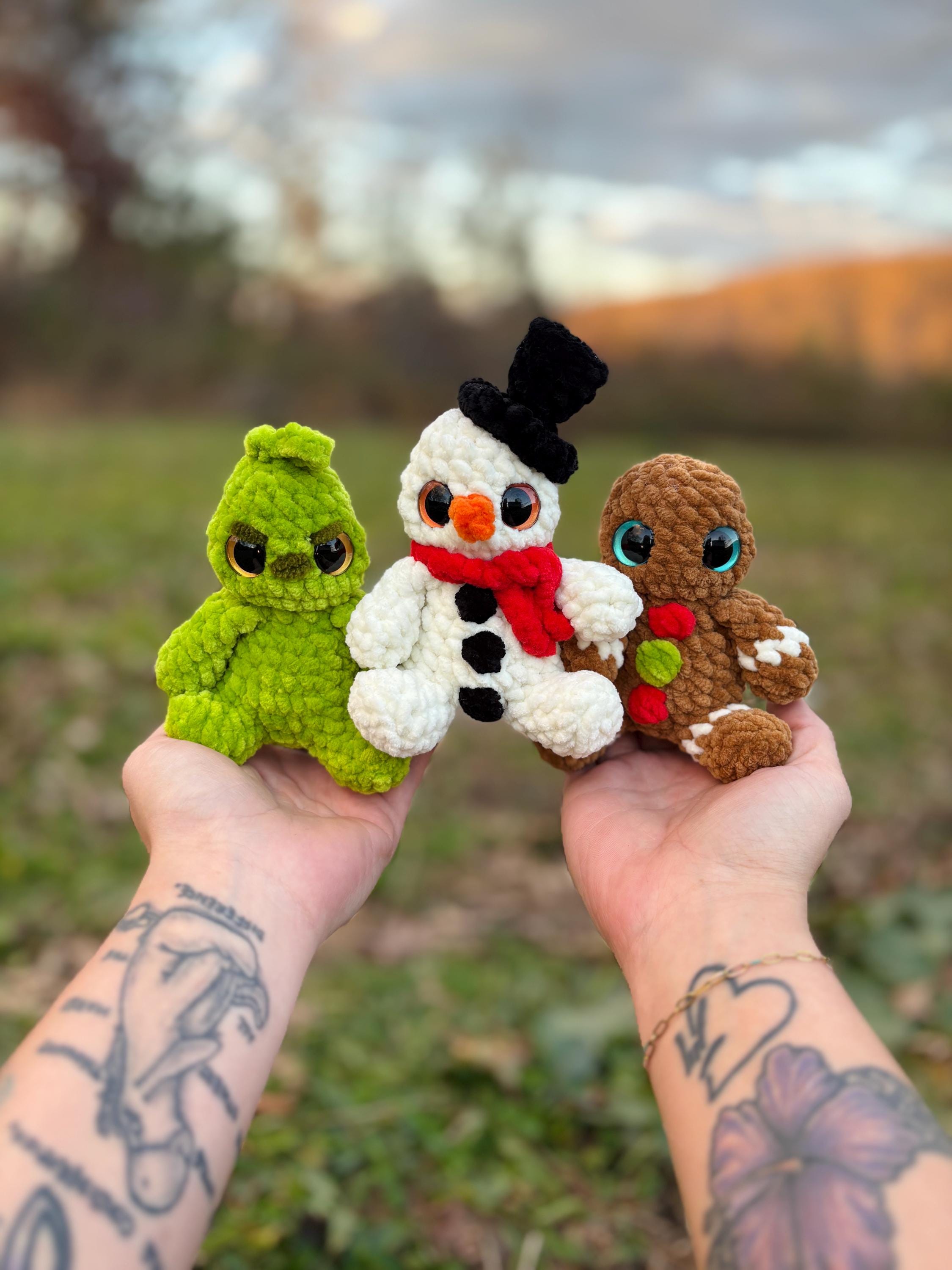 Christmas Palm Plushies Bundle, No Sew Crochet Pattern, Snowman ...