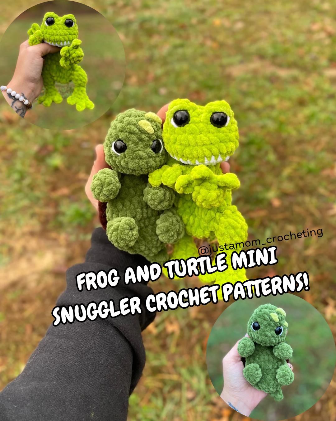 Frog and Turtle Mini Snuggler Crochet Patterns Crochet Plushies - Etsy