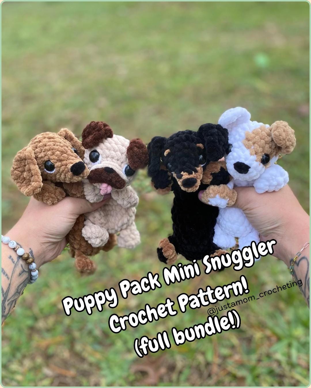 Full Bundle Puppy Pack Mini Snuggler Crochet Patterns Crochet Plushies ...