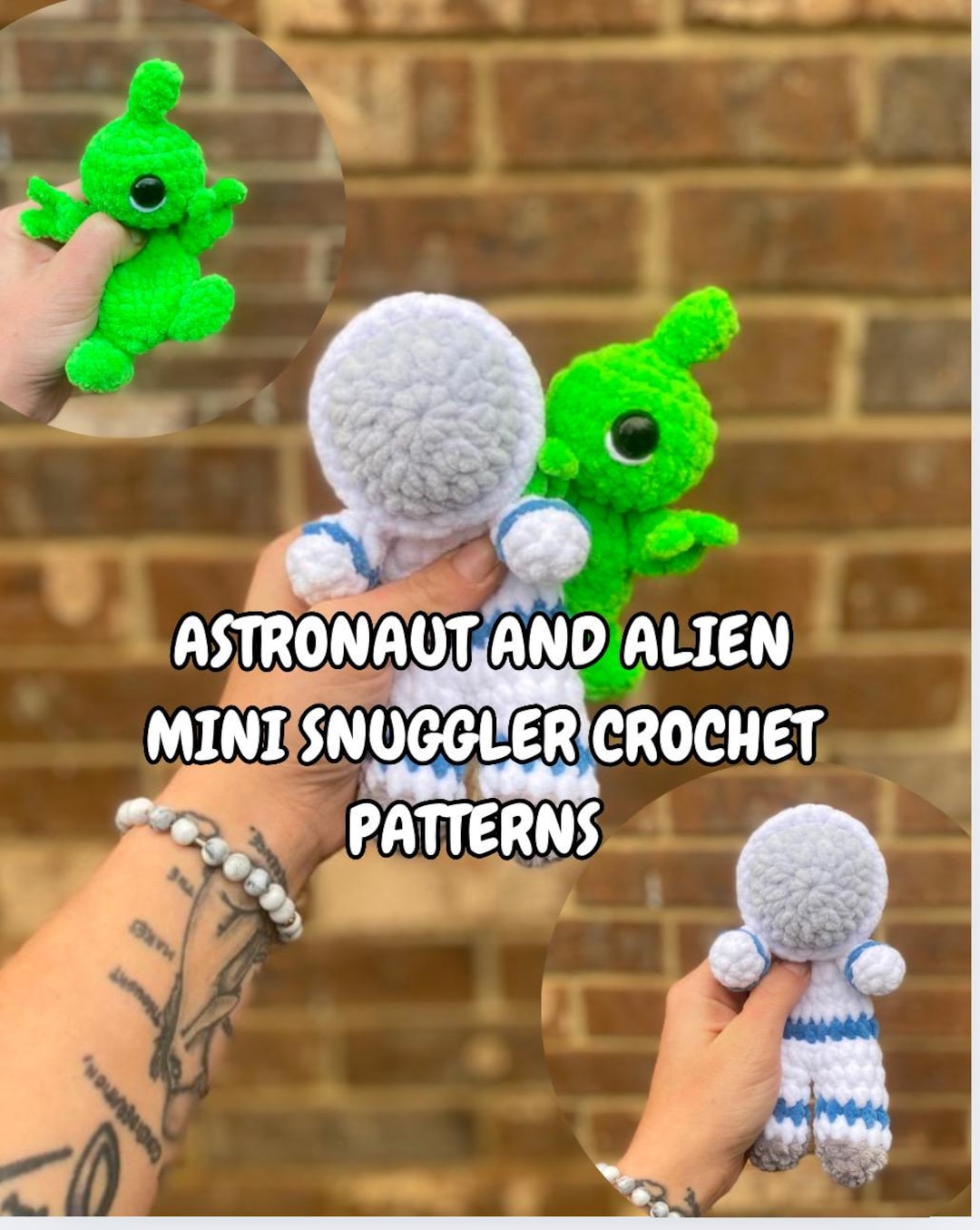 Astronaut and Alien Mini Snuggler Crochet Patterns Crochet Plushies - Etsy