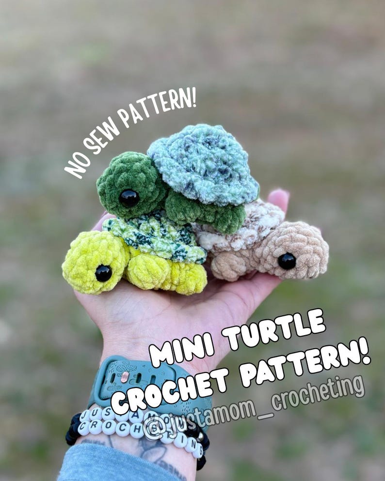 No Sew Mini Turtle Crochet Pattern: PDF Plushie Instructions - Etsy