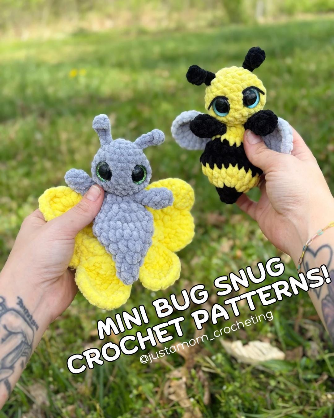 Bee & Butterfly Mini Snuggler Crochet Patterns Crochet Plushies - Etsy