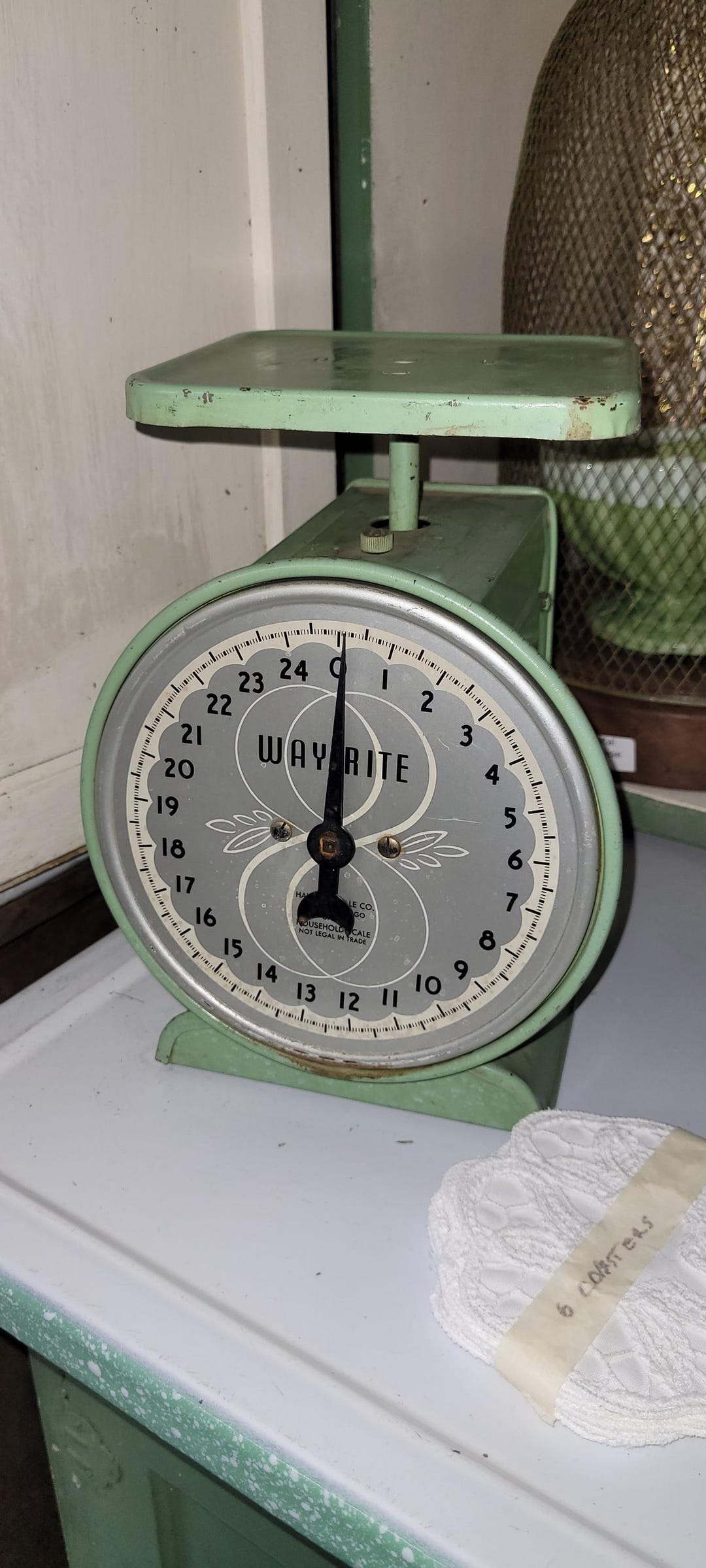 Vintage Green Metal Scale - Antique Kitchen Scale Vintage Way Rite ...