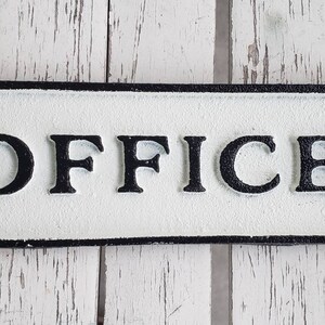 1 Vintage Style Door Plate Cast Iron Sign Shabby Farmhouse Black White ...