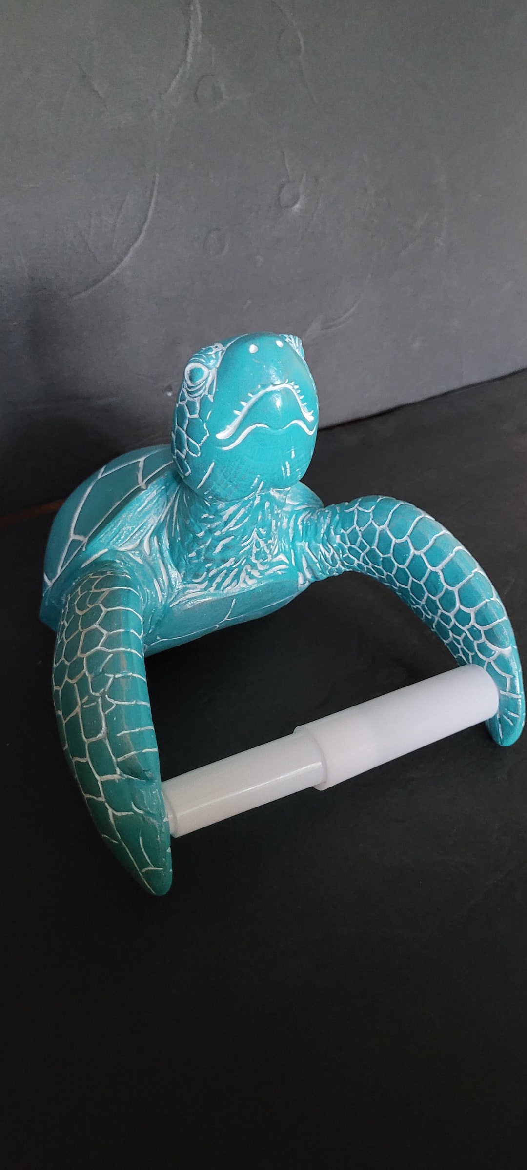 Resin Turtle Toilet Paper Holder, Sea Turtle Towel Holder, Beach ...