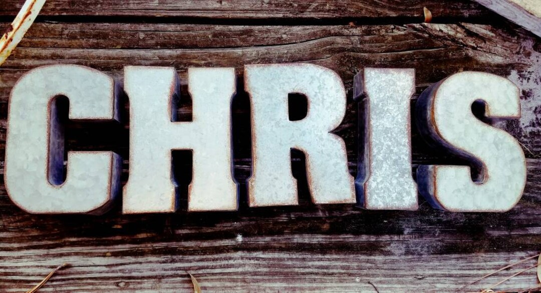 Distressed Galvanized Metal Letter/metal Letters/ 7 Inch Letter/wall ...