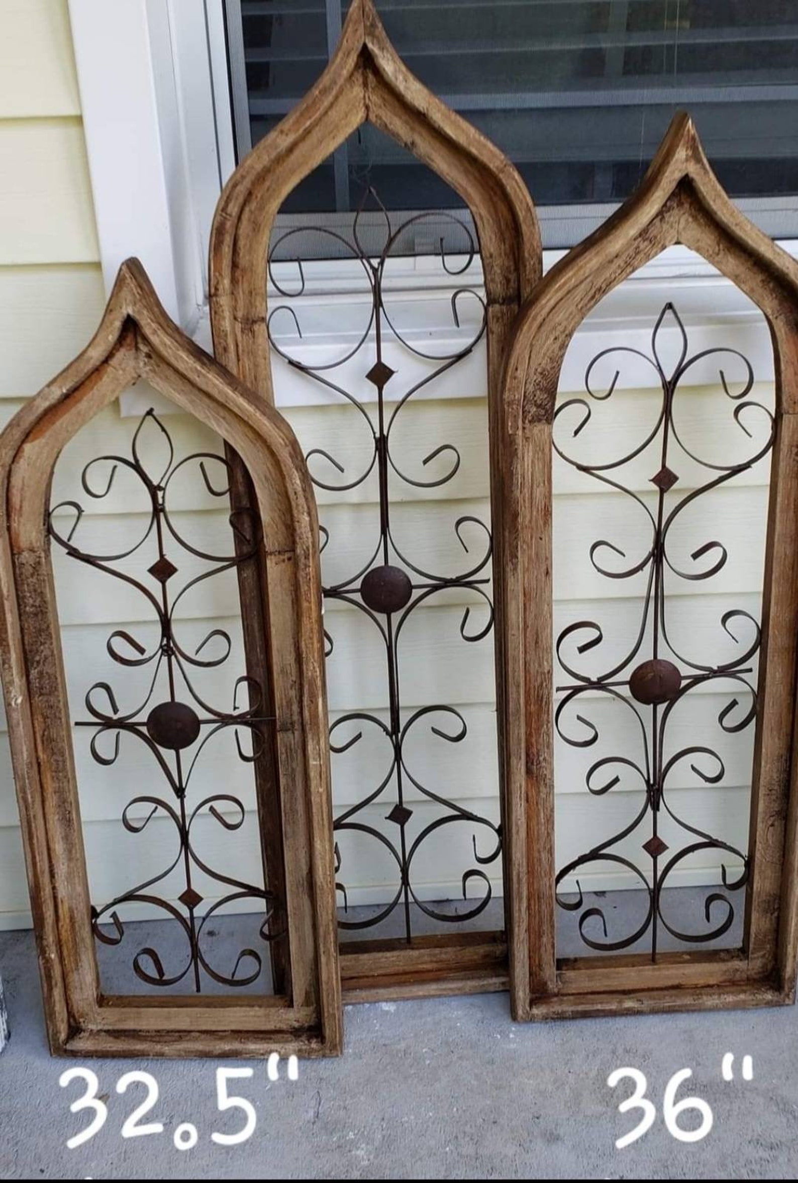 Rustic Wood & Metal Boho Farmhouse Window Church Arch / Window - Etsy
