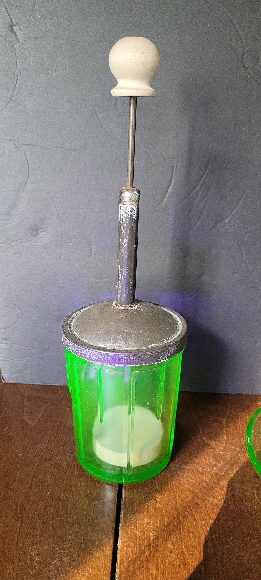Vintage 1930s Uranium Glass Food Nut Chopper From Lorraine Metal Mfg Co ...
