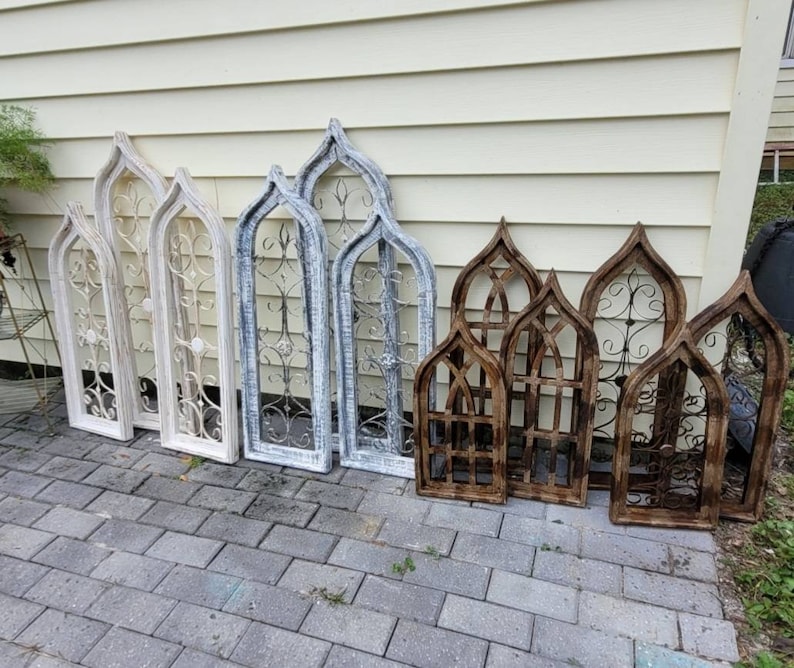 Rustic Wood & Metal Boho Farmhouse Window Church Arch / Window - Etsy