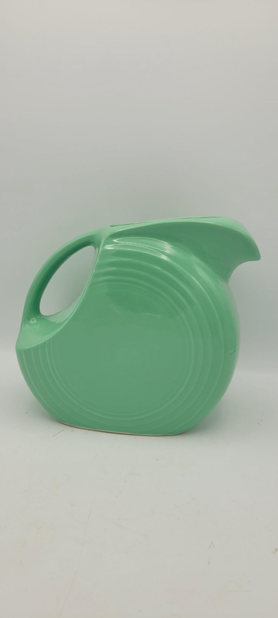 Small Fiesta Sea Mist Large Disk Pitcher, Vintage Homer Laughlin ...