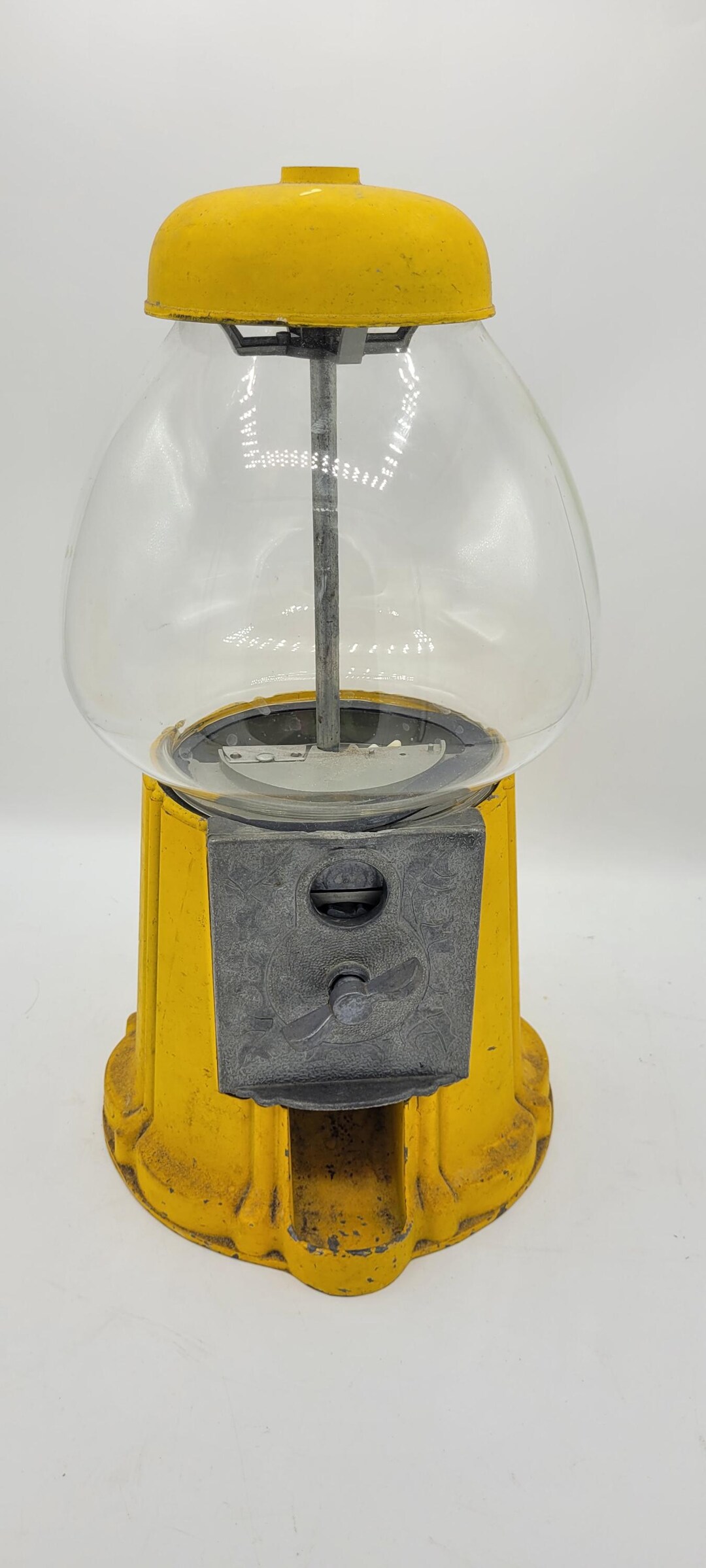 Vintage 1985 Taiwan Yellow Gumball Machine Cast Metal Glass Globe - Etsy