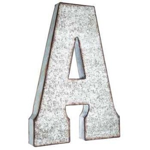 1 Galvanized Metal Letters, Large 20" Letter, Vintage, Distressed ...