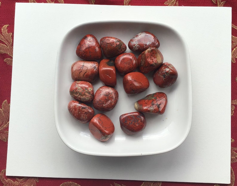 Tumbled Red Jasper Stone / Rainbow Brecciated Jasper Crystal Tumble ...