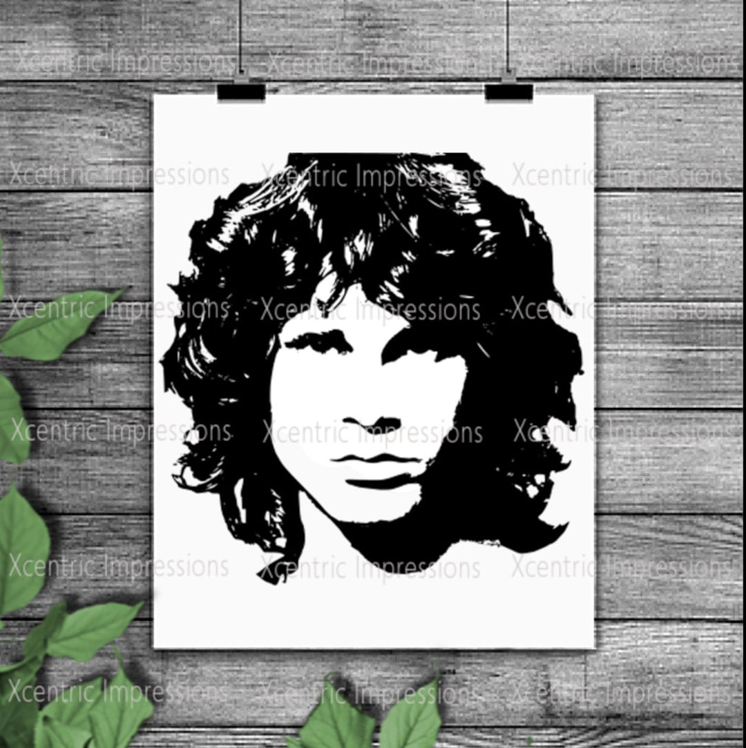 Jim Morrison SVG Silhouette, Jim Morrison PNG, Cut Files, Jim Morrison ...