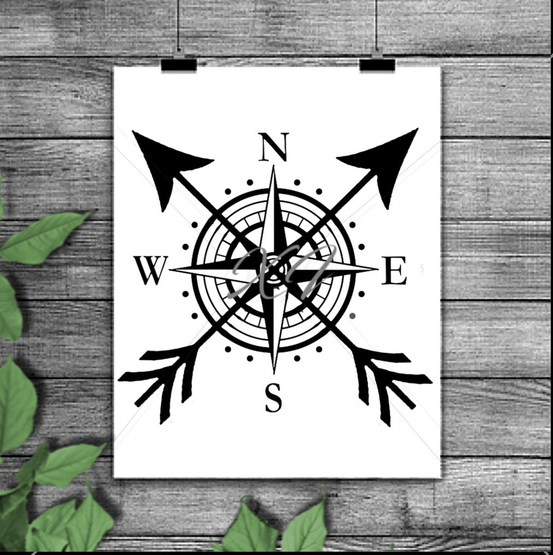 Nautical Compass Cut File, Compass Silhouette, Compass Svg, Compass Png ...