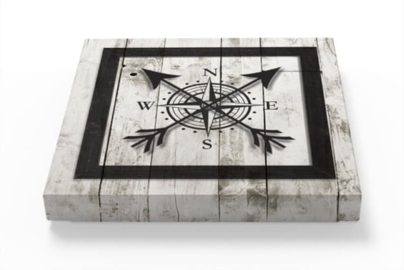 Nautical Compass 12" X 12" Canvas Wall Art - Etsy