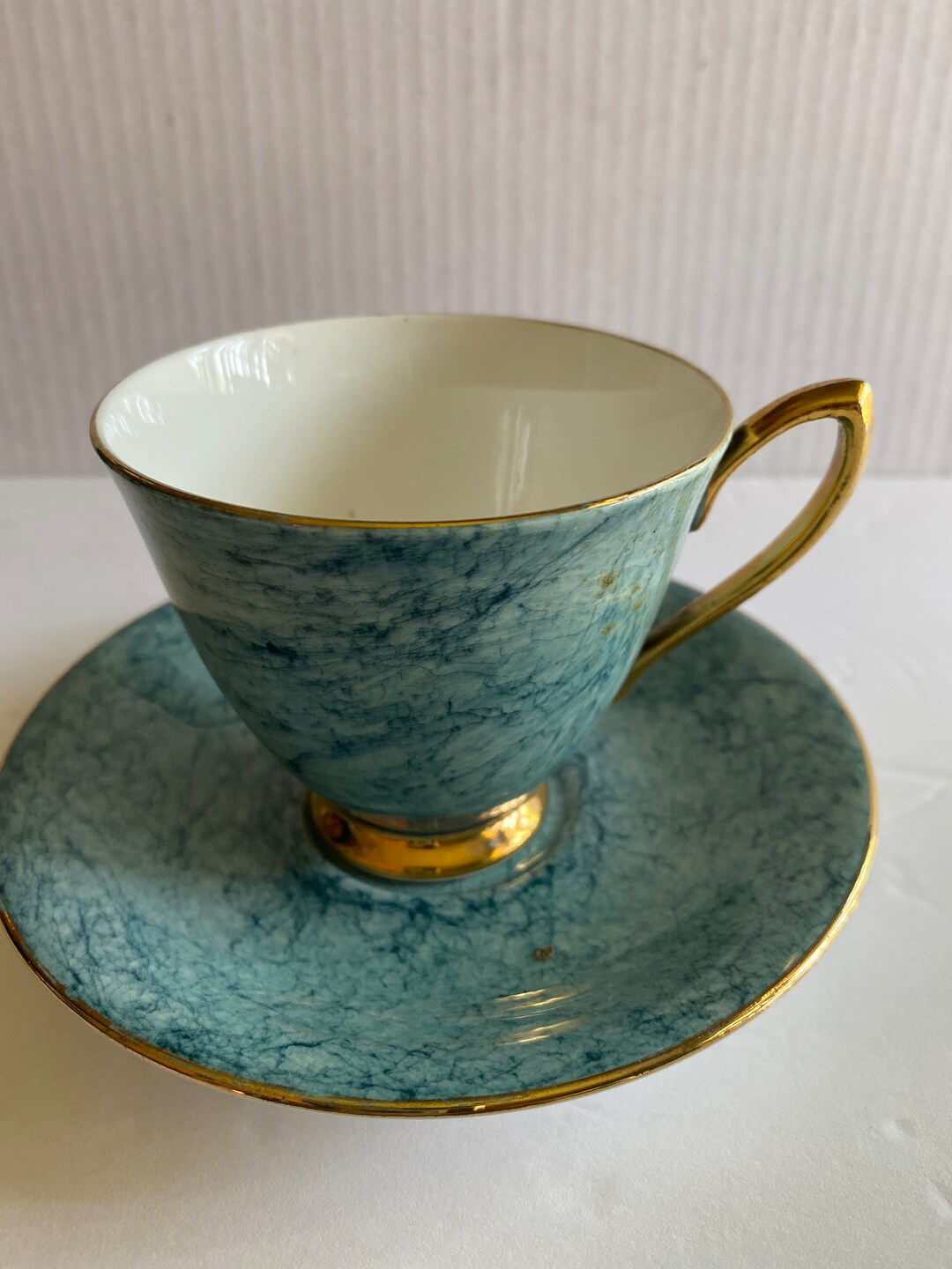 Royal Albert Blue and Gold Gossamer Tea Cup and Saucer Set - Etsy