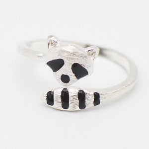 Lovely Raccoon Ring Cute Fox Ring Silver Ring Gift - Etsy