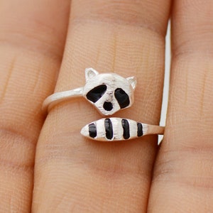 Lovely Raccoon Ring Cute Fox Ring Silver Ring Gift - Etsy