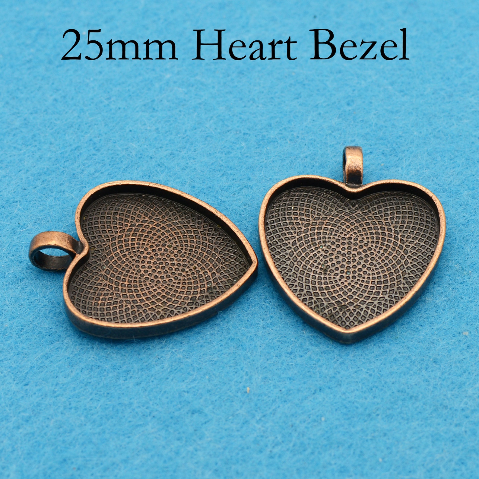 10/50 Pcs 25mm Heart Bezel Pendant Blanks 1 Inch Heart | Etsy
