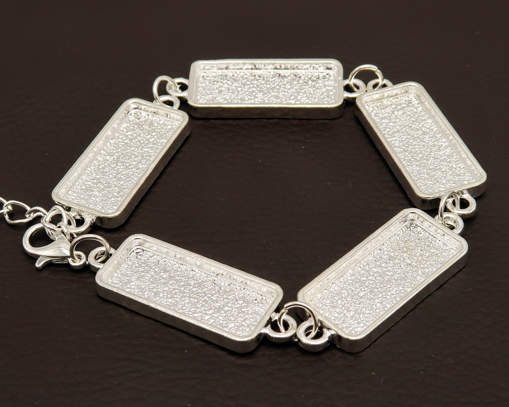 10x25mm Rectangle Bezel Bracelet Blanks for Jewelry Making | Etsy