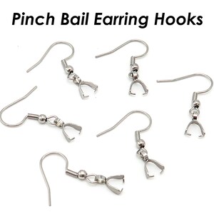 Stainless Steel Pinch Bail Earring Hooks Gold Silver, Wholesale Earring ...