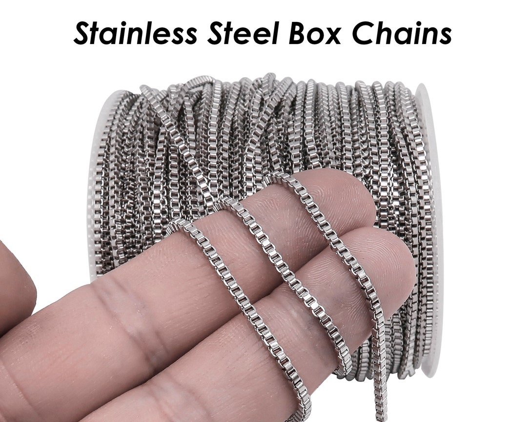 Stainless Steel Box Chain Bulk, 2mm Box Chain Gold Silver, Stainless ...