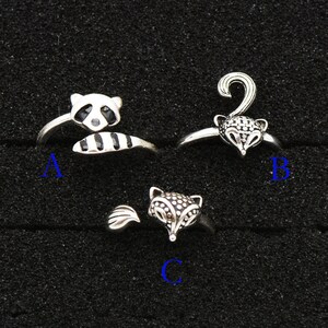 Lovely Raccoon Ring Cute Fox Ring Silver Ring Gift - Etsy