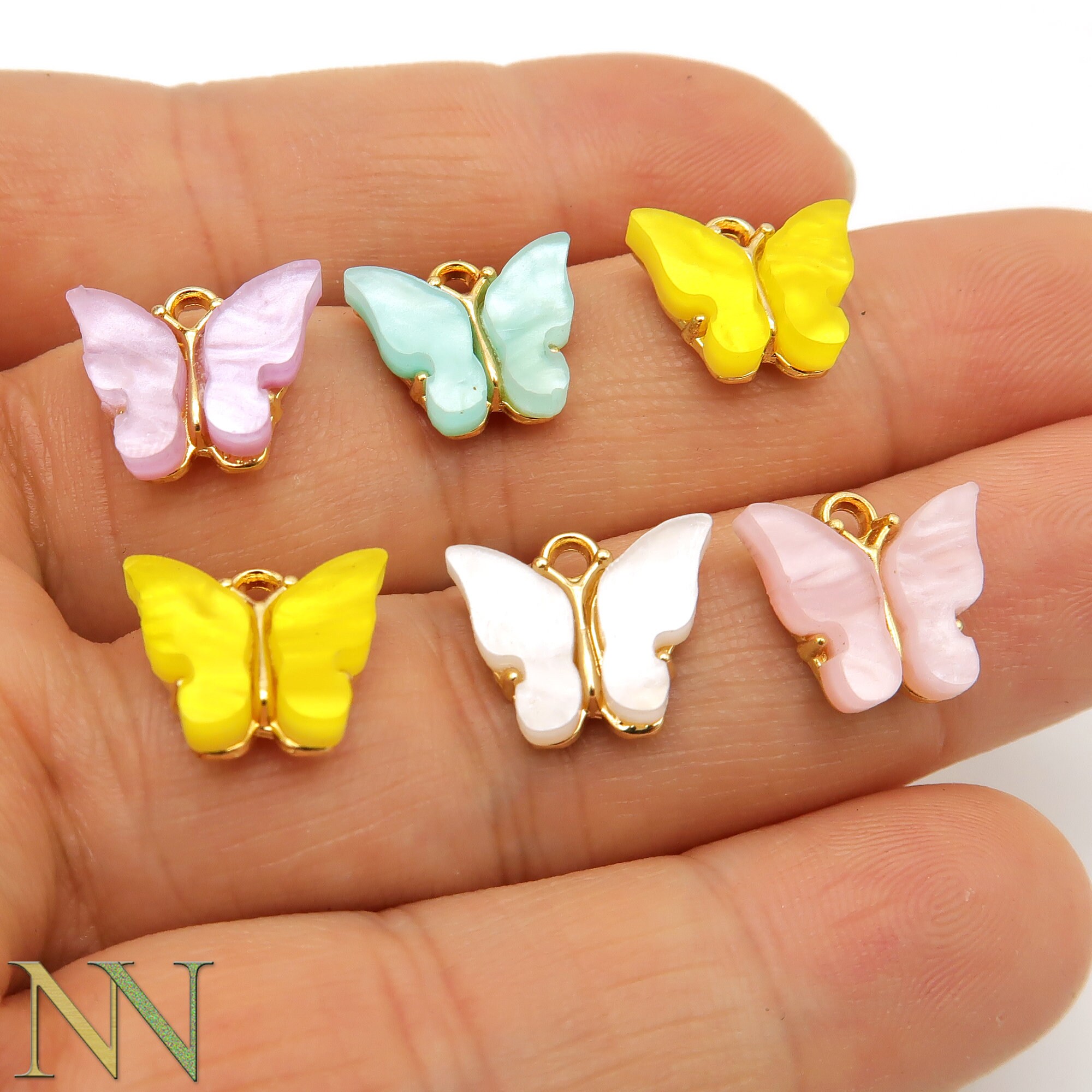 10 x Butterfly Charms Gold Butterfly Charm Pendants Earring | Etsy