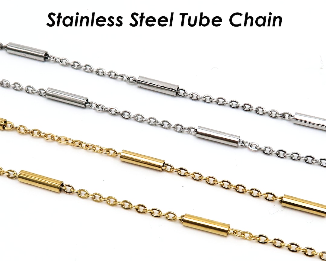 Stainless Steel Tube Chain Gold Silver, Bulk Chain Wholesale, Dainty ...