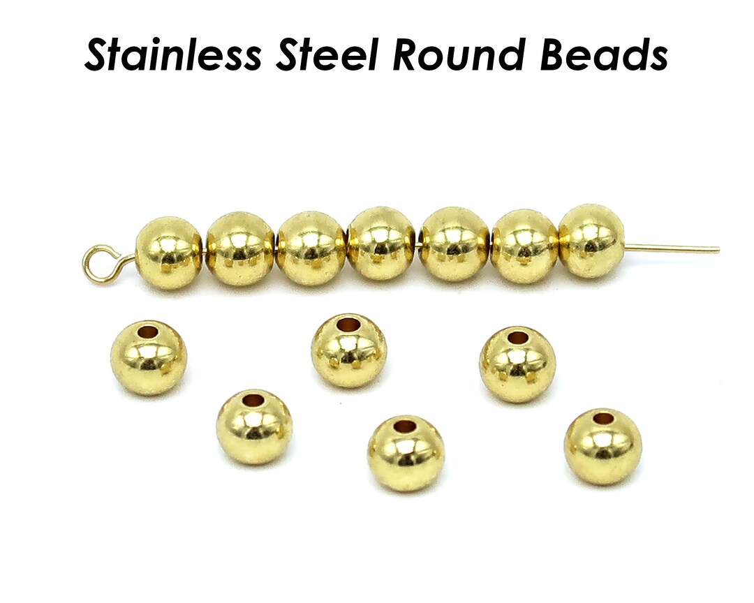 100 X Stainless Steel Round Beads 2mm 3mm 4mm 5mm 6mm 8mm 10mm, Solid ...