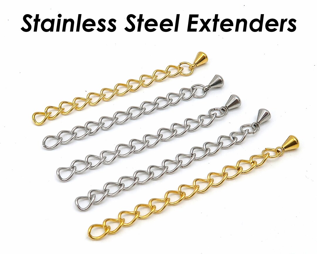 Stainless Steel Chain Extender Gold Silver, 2 Inch Extender Chain for ...