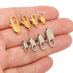 Stainless Steel Lobster Claps Gold Silver, Oval Lobster Claw Clasp ...