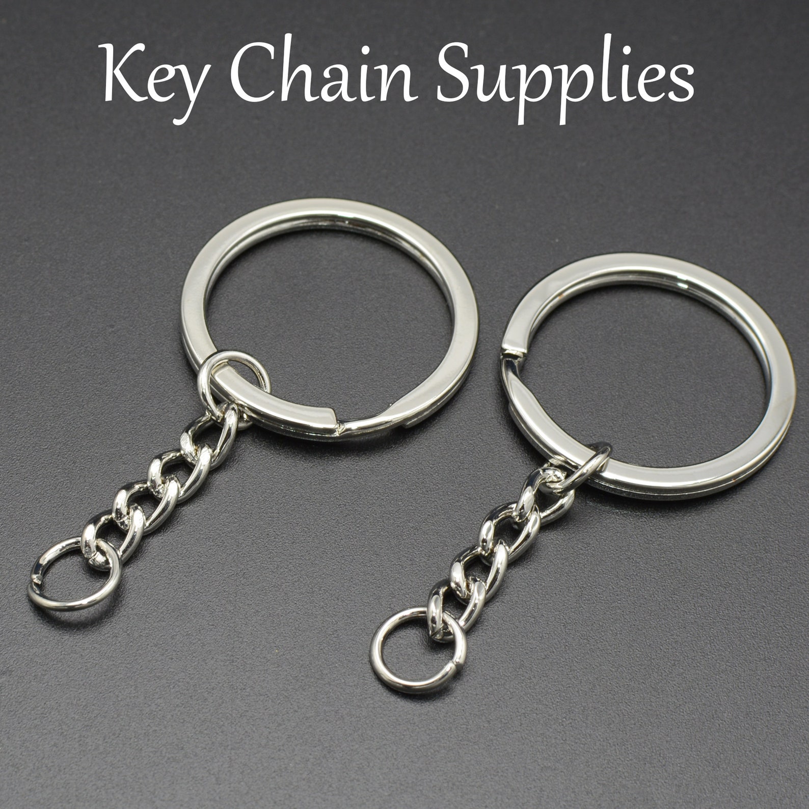 10/50 X Bulk Keychain Supplies Keychain Keyring With Chain - Etsy