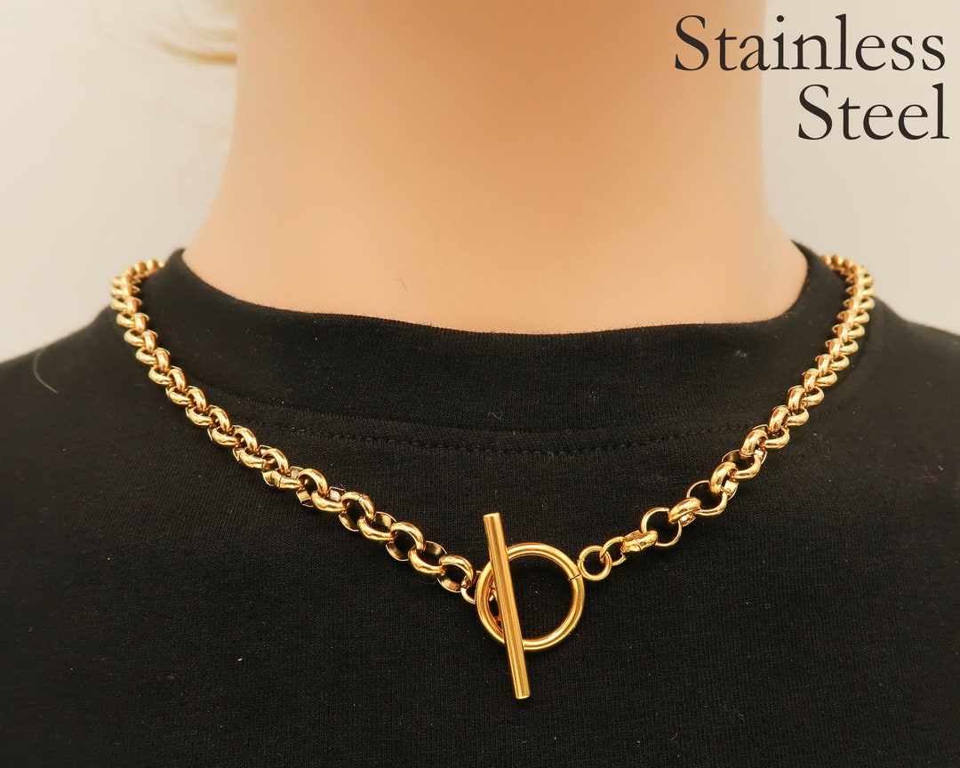Stainless Steel Rolo Chain Necklace for Women Men, Tarnish Free Silver ...