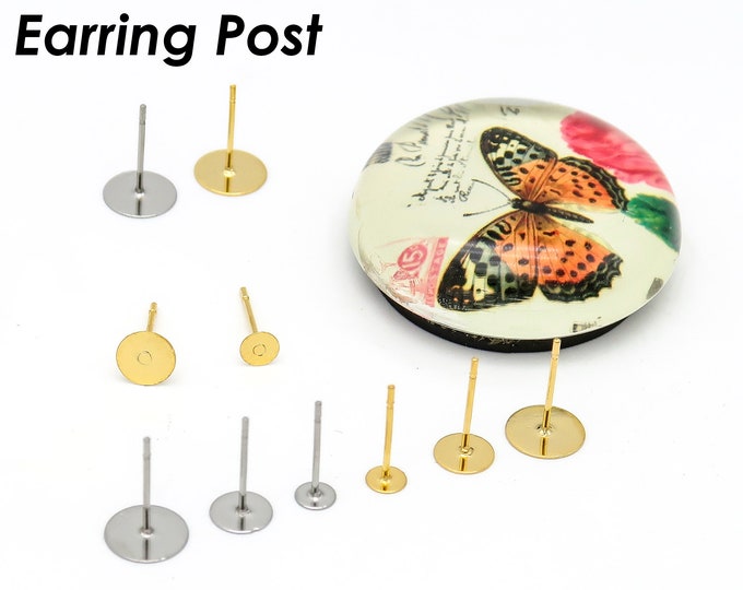 20 Pairs Sterling Silver Earring Posts W/ Flat Back 1.5mm 2mm - Etsy