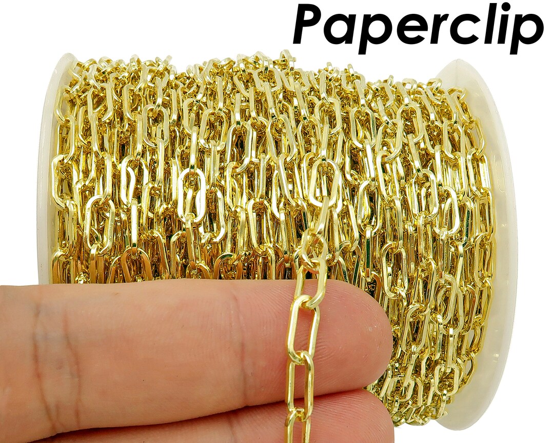 10 Feet Bulk Paperclip Chain 14K Gold Bronze Copper by the - Etsy UK