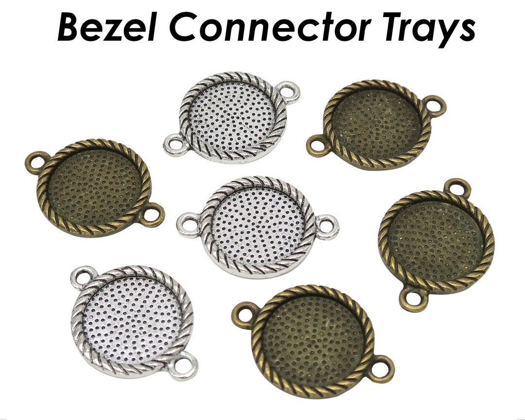 16mm 20mm Connector Bezel Double Dual Loop Round Square - Etsy