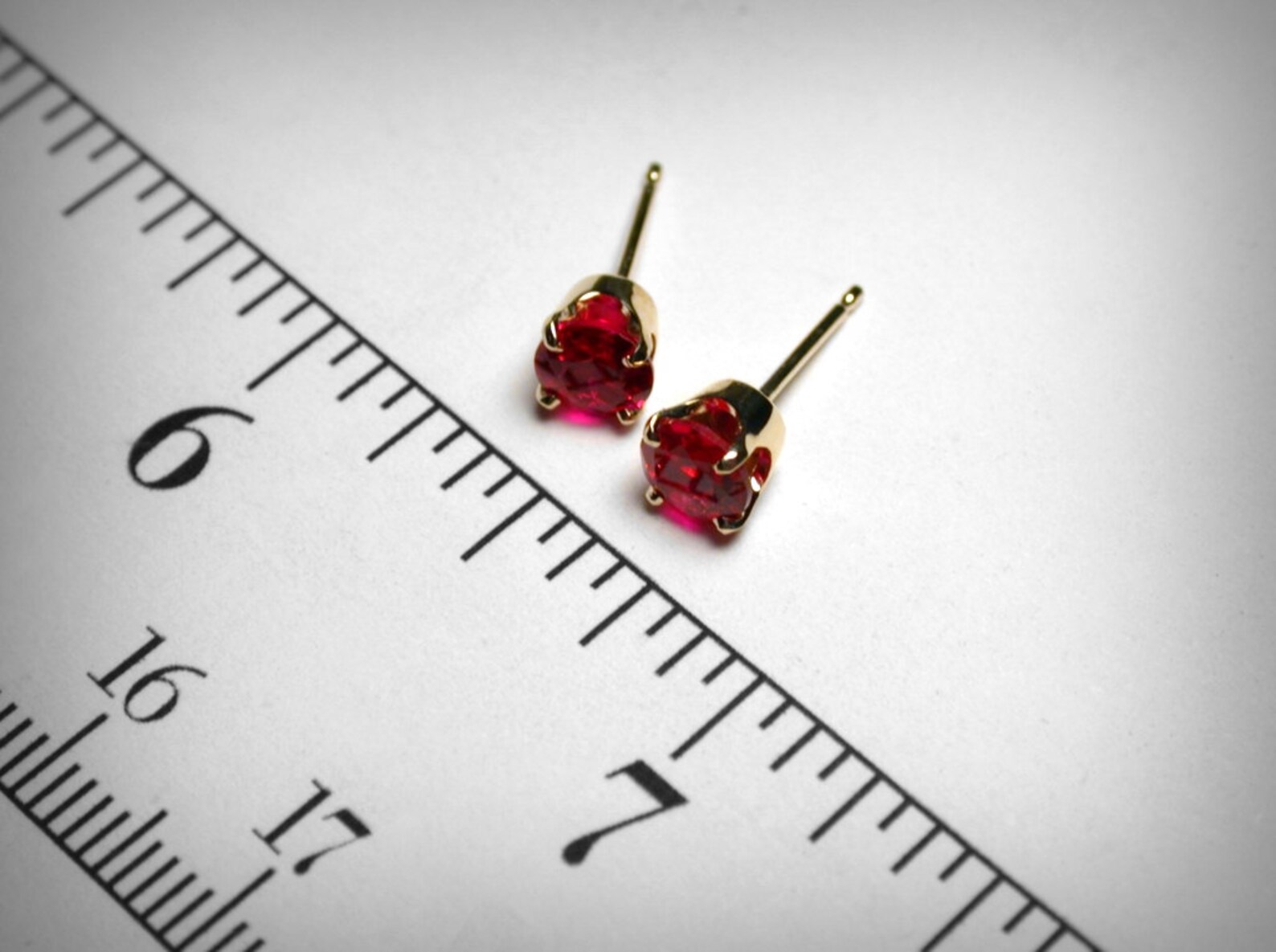 Simulated Ruby Earrings 14K Imitation Ruby Earrings Ruby - Etsy