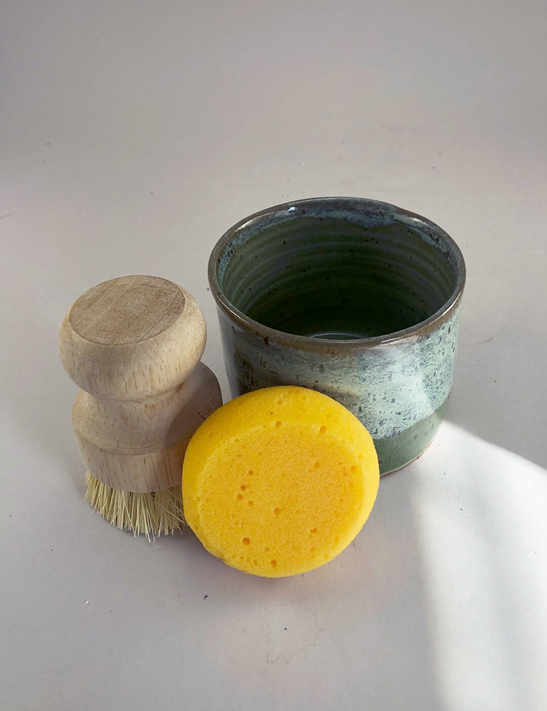 Dish Scrubber Set Including Ceramic Jar Wooden Brush With - Etsy