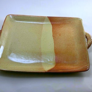 Creamy Rust Platter With Textured Handles and Textured Feet - Etsy