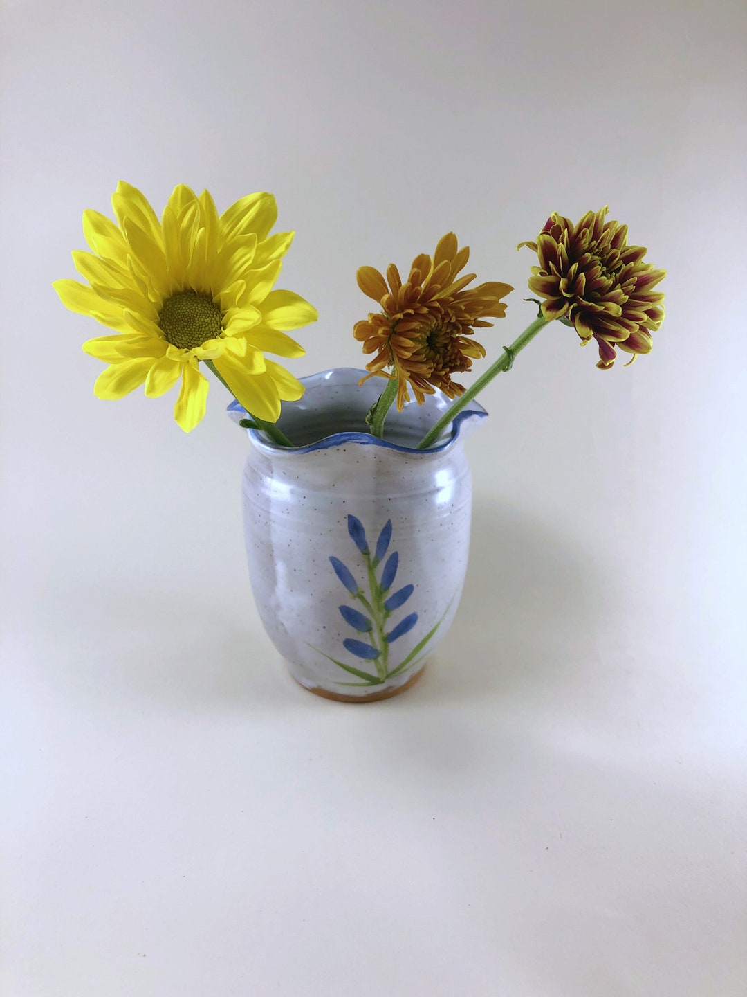 Small Flower Vase With Hand Painted Floral Design - Etsy