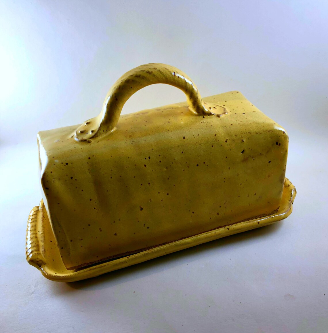 Covered Butter Dish Made of Stoneware Glazed in Creamy Rust | Etsy