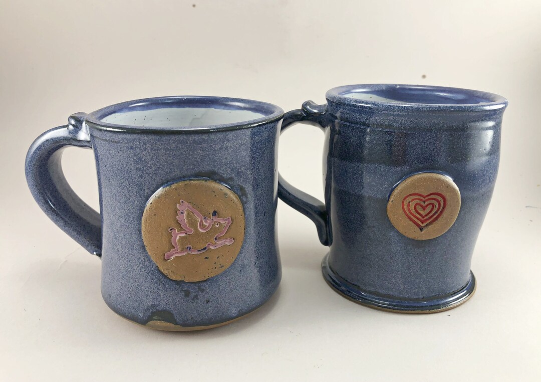 Intense Blue Mugs With Decorative Medallions, When Pigs Fly and a ...