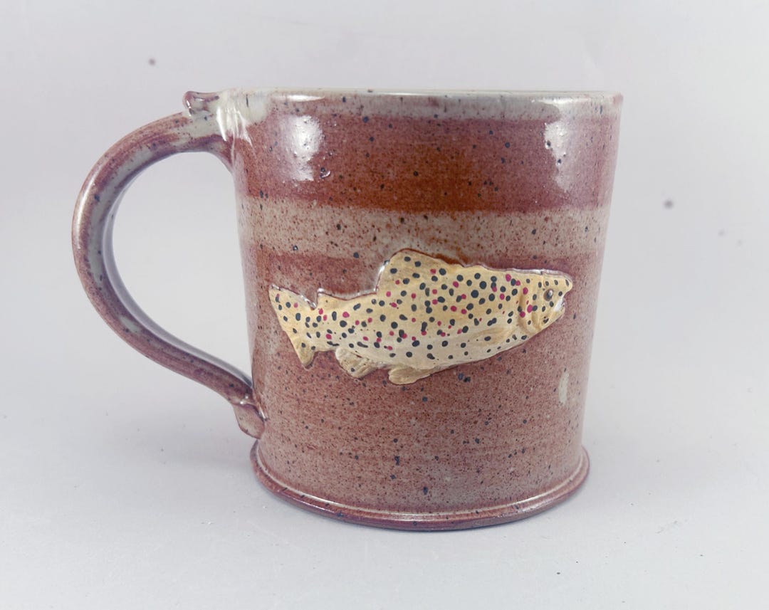 Extra Large Trout Mug With a Brown Trout - Etsy